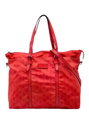 Gucci 2016-2026 Gg Nylon Satchel - Red