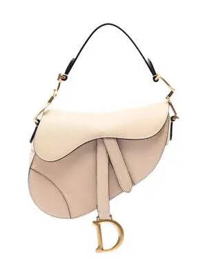 Dior 2019 Mini Grained Calfskin Saddle Bag Satchel - Neutrals