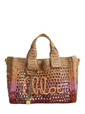 Chloé Small Raffia Summer Banana East-west Tote Bag - Brown
