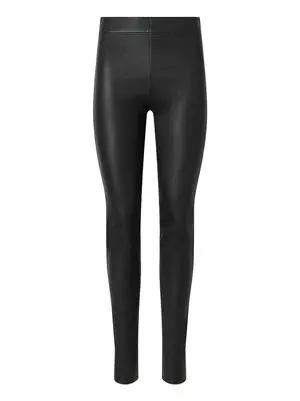 JOSEPH Paneled Stretch-leather Mid-rise Skinny-leg Pants - Black
