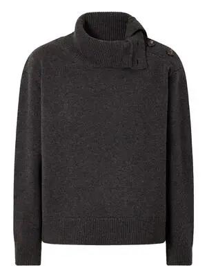 Veronica De Piante Asymmetric Wool And Cashmere-blend Sweater - Gray