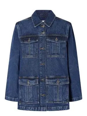 FRAME The Denim Utility Denim Jacket - Blue