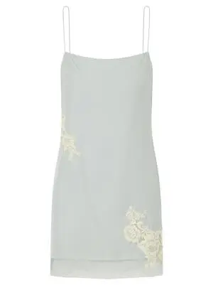 SIR. Noria Lace-trimmed Silk Crepe De Chine Mini Dress - Blue