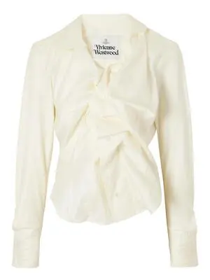 VIVIENNE WESTWOOD Drunken Draped Cotton-twill Shirt - Neutrals