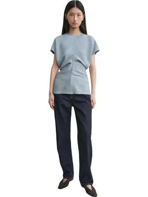 TOTEME Slouch Waist Crinkled Top - Mistral