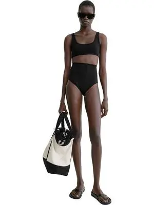 TOTEME U-neck Bikini Top - Black