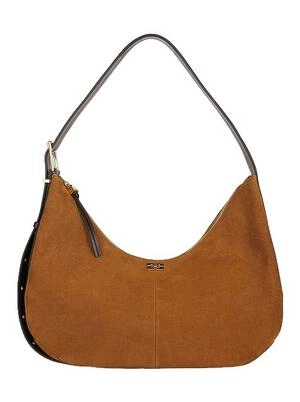 GANNI Hobo Belt Medium Suede Bag - Brown
