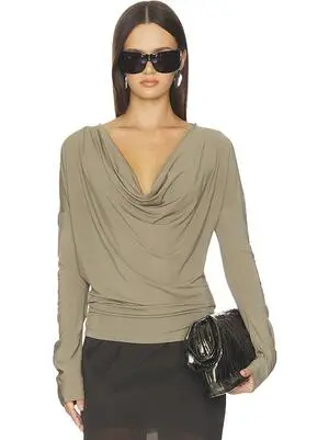 Helmut Lang Cowl Neck Long Sleeve Top - Grey