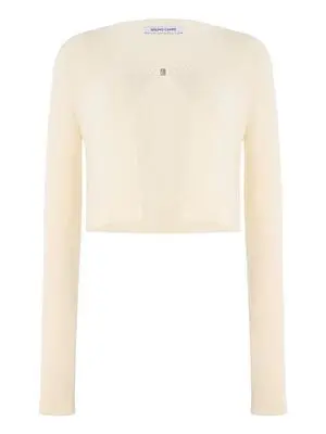 AISLING CAMPS Cropped Wool-blend Cardigan - Ivory