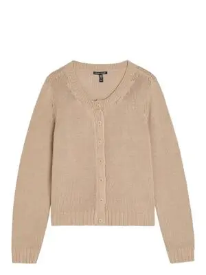 Eileen Fisher Crew Neck Cotton Cardigan - Beige