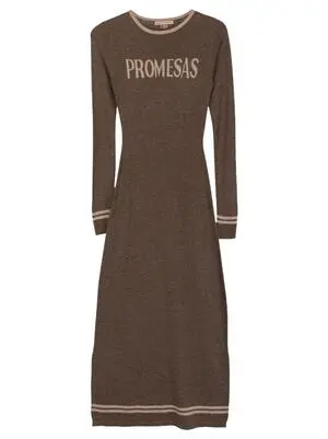 Dolores Promesas Promesas Marta Midi Knit Dress - Brown