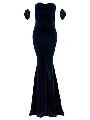 NUR KARAATA Versailles Rose N & W Gown - Blue
