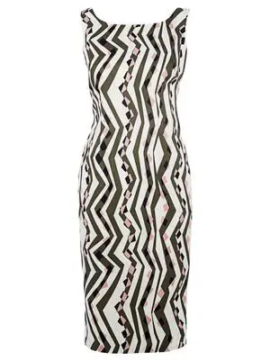 CONQUISTA Straight Print Dress Fashion - Green