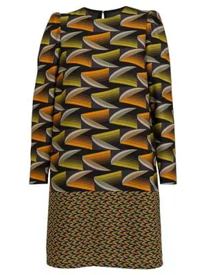 Dolores Promesas Short Leaf Print Dress - Black