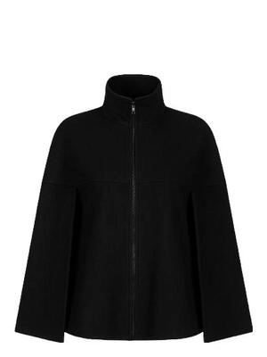 CONQUISTA Woven Fabric Winter Cape - Black
