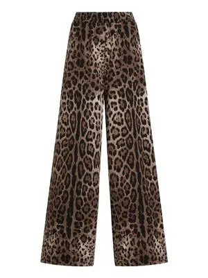 Dolce & Gabbana Leopard Print Cotton Trousers - Multi