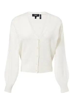Theory Cashmere V-neck Cardigan - Ivory