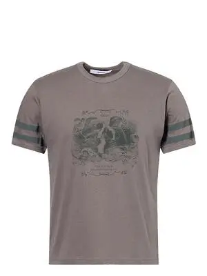 PALMES Mermaid Graphic-print Cotton T-shirt - Charcoal