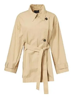 Theory Relaxed Woven Trench Coat - Hazel