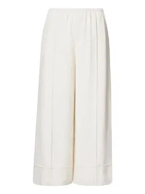 Theory Pintuck Wide Leg Trousers - Rice