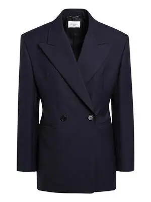 Saint Laurent Double-breasted Wool Blazer - Blue