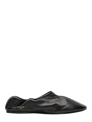 Alaïa Soft Leather Slippers - Black