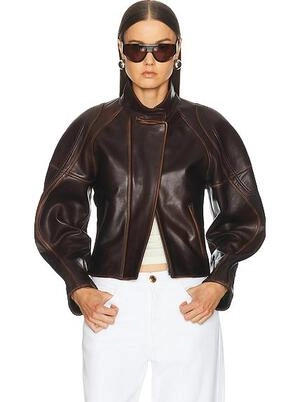 Helmut Lang Leather Jacket - Saddle