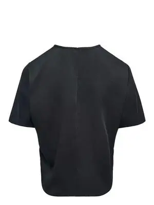 CLUB21 Round Neck Top With Ruffle Detail - Black