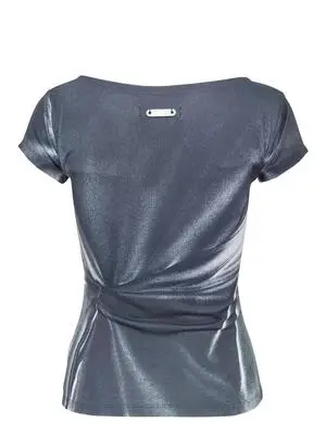 NACHE Pearl-print Scoop Neck T-shirt - Grey