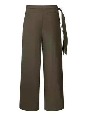NACHE Draped Wide-leg Trousers With Side Tie - Grey