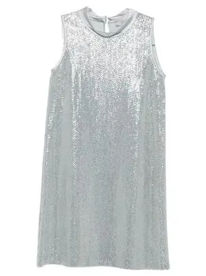 D.exterior Sequin-embellished Sleeveless Dress - Blue