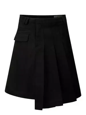 NACHE Asymmetric Pleated Mini Skirt - Black