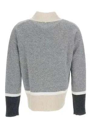 Lorena Antoniazzi Colour-block High-neck Sweater - Grey