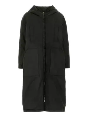 Max Mara Long Reversible Padded Parka In Radzmir And Water-repellent Canvas - Black