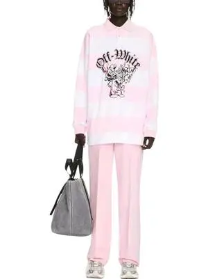 Off-White Long-sleeve Polo Shirt - Pink