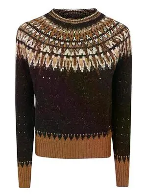 Ermanno Scervino Embellished Wool Sweater - Brown