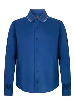 Paul & Shark Logo-embroidered Long-sleeve Polo Shirt - Blue