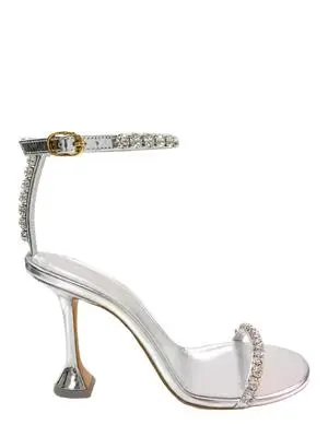 Amina Muaddi Gigi Crystal-embellished Sandals - Silver