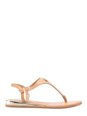 MEXX Logo Plaque Buckled Slingback Sandals - Neutrals