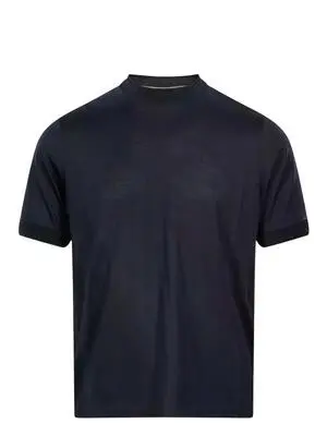 Canali Mock-neck T-shirt - Blue