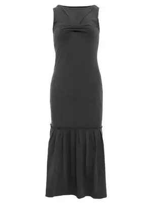NACHE Layered Ruffled-hem Maxi Dress - Grey