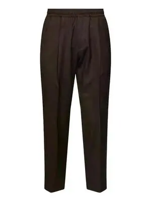 D4.0 Pleated Tapered Trousers - Brown
