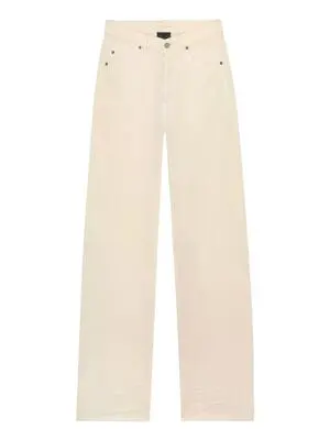 Saint Laurent V-waist Long Baggy Jeans - Neutrals