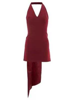 KENZIE KLAMBIE Halterneck Tie-fastening Dress - Red