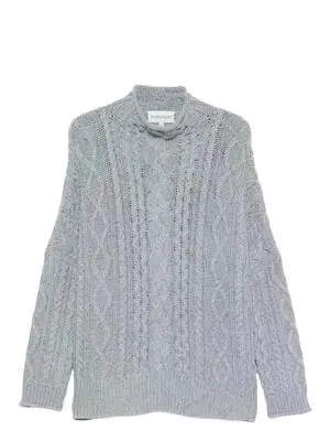 Eric Bompard Cashmere Cable-stitch High-neck Sweater - Blue
