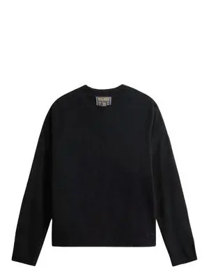 Woolrich Crew Neck Drop Shoulder Sweater - Black