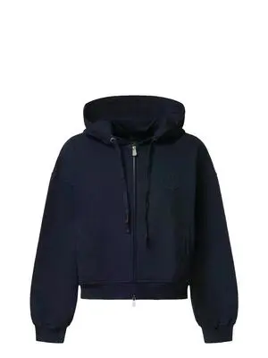 Pinko Embroidered Logo Zip-up Hoodie - Blue