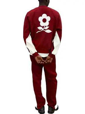 MAISON HIDEOUT Flower Patch Zip-up Track Suit - Red
