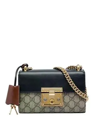 Gucci 2016-2026 Small Gg Supreme Padlock Crossbody Bag - Neutrals