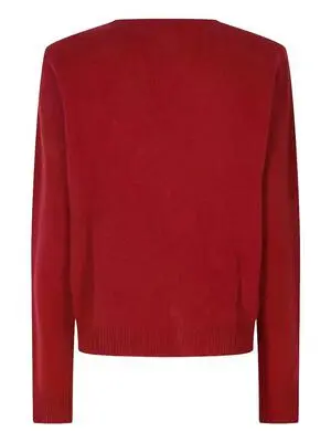 Federica Tosi Wrap-style V-neck Sweater Red
